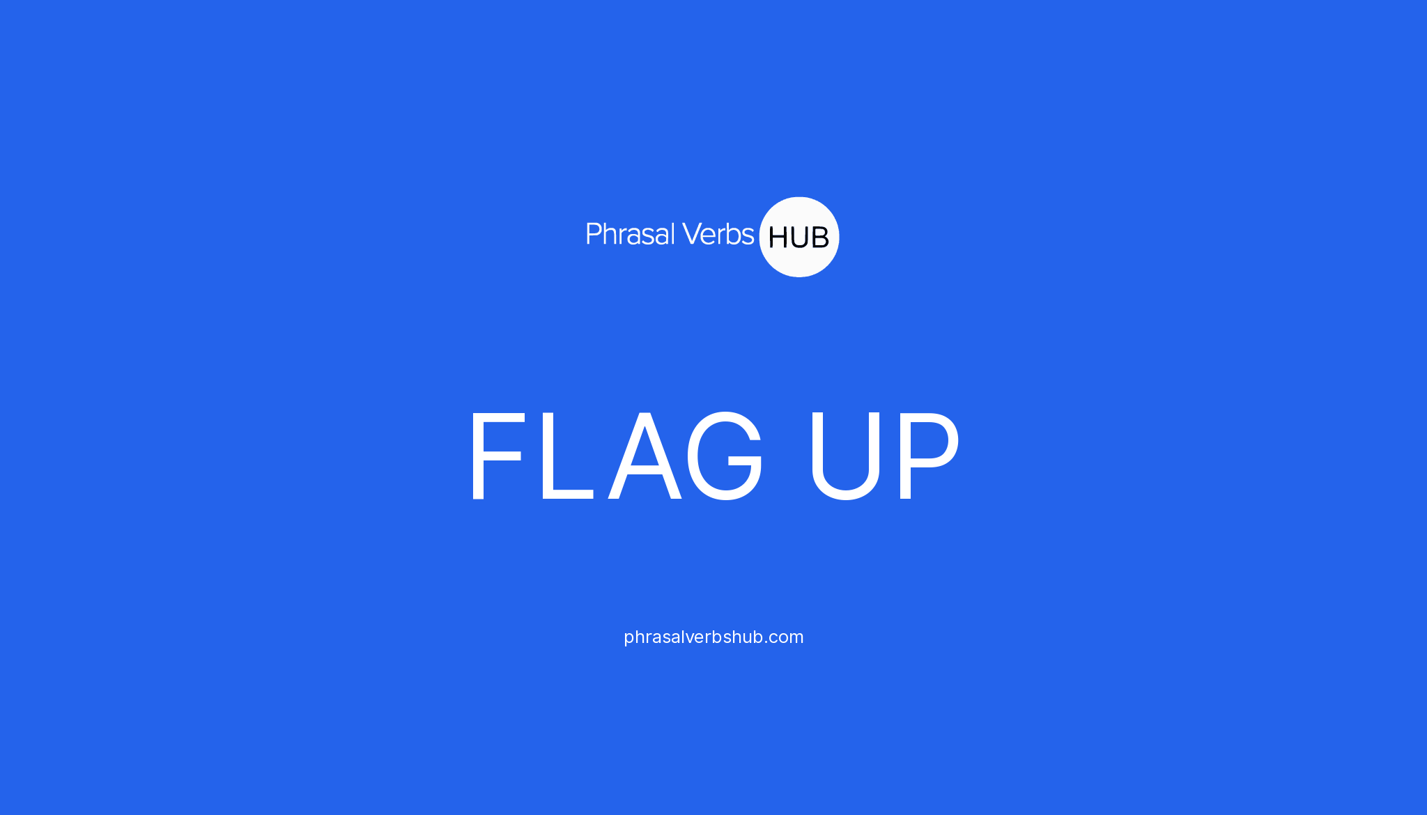 FLAG UP | Phrasal Verb Meaning & Examples