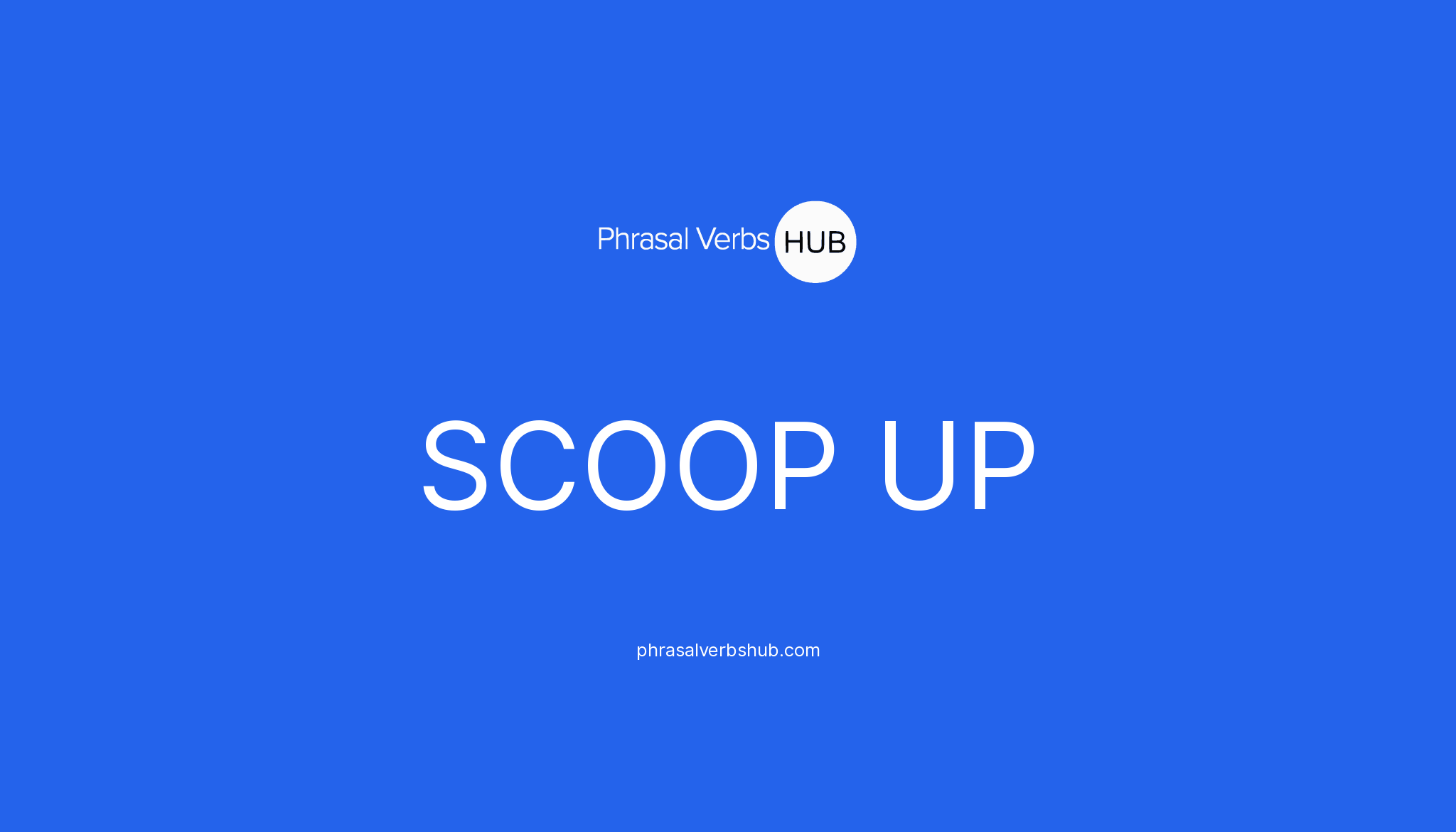 SCOOP UP | Phrasal Verb Meaning & Examples
